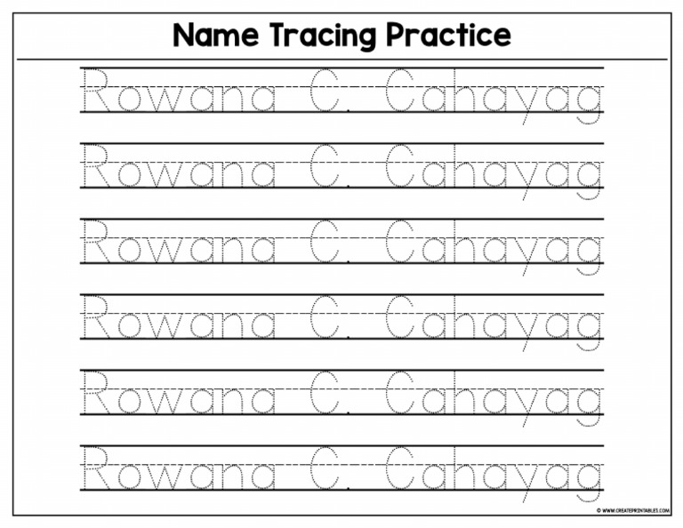 Name - Tracing - Practice 1AB8 7B53 20BD | PDF