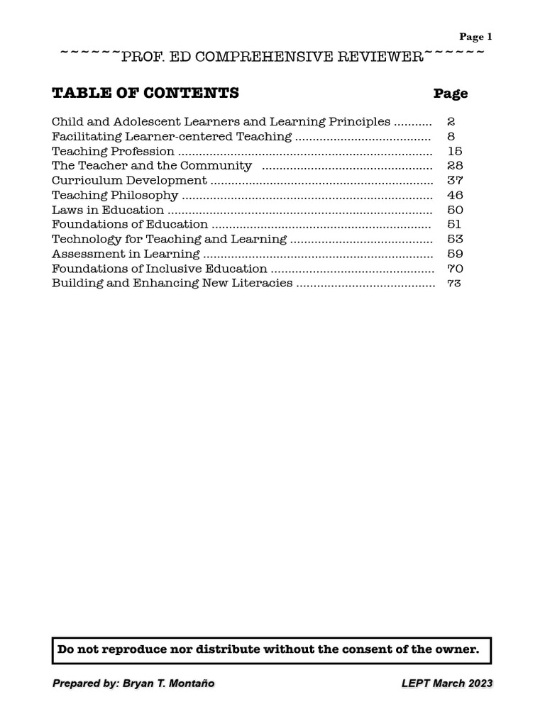 Prof Ed Comprehensive Reviewer Guide | PDF | Language Acquisition ...