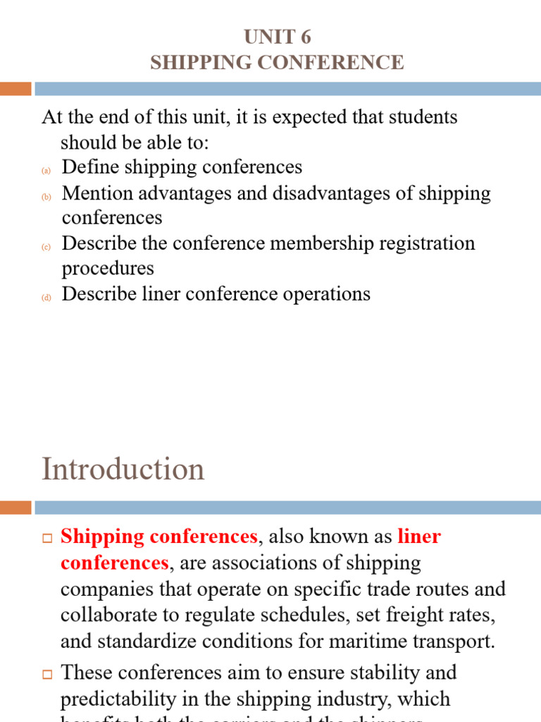 Understanding Shipping Conferences | PDF | Cargo | Freight Transport