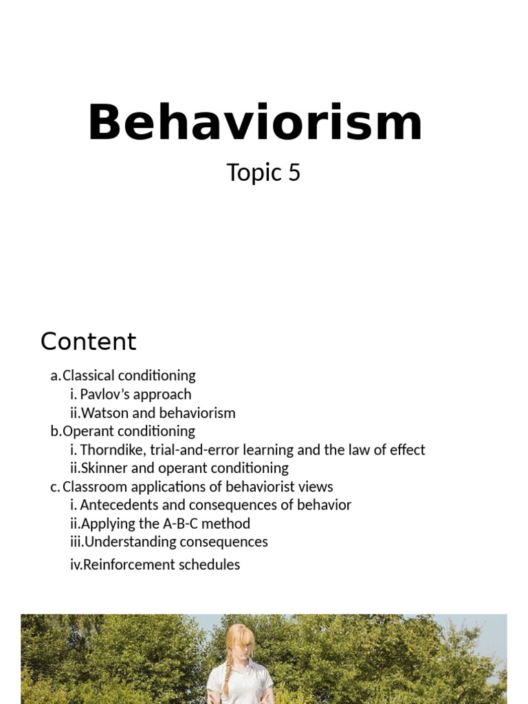 Topic_5_Behaviorism_updated | PDF | Reinforcement | Classical Conditioning Topic_5_Behaviorism_updated | PDF | Reinforcement | Classical Conditioning