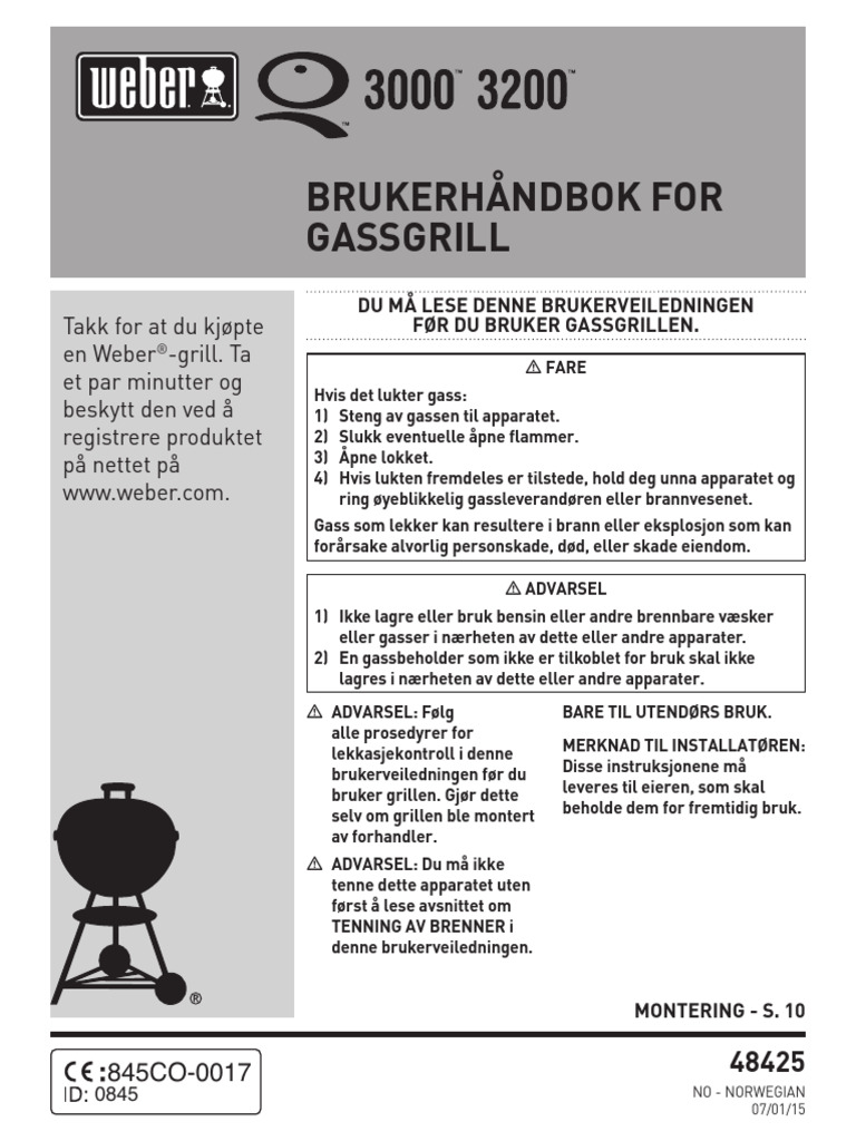 Weber Q3000 User Manual | PDF