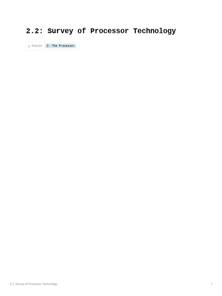 2.2 Survey of Processor Technology | PDF | Intel | Central Processing Unit
