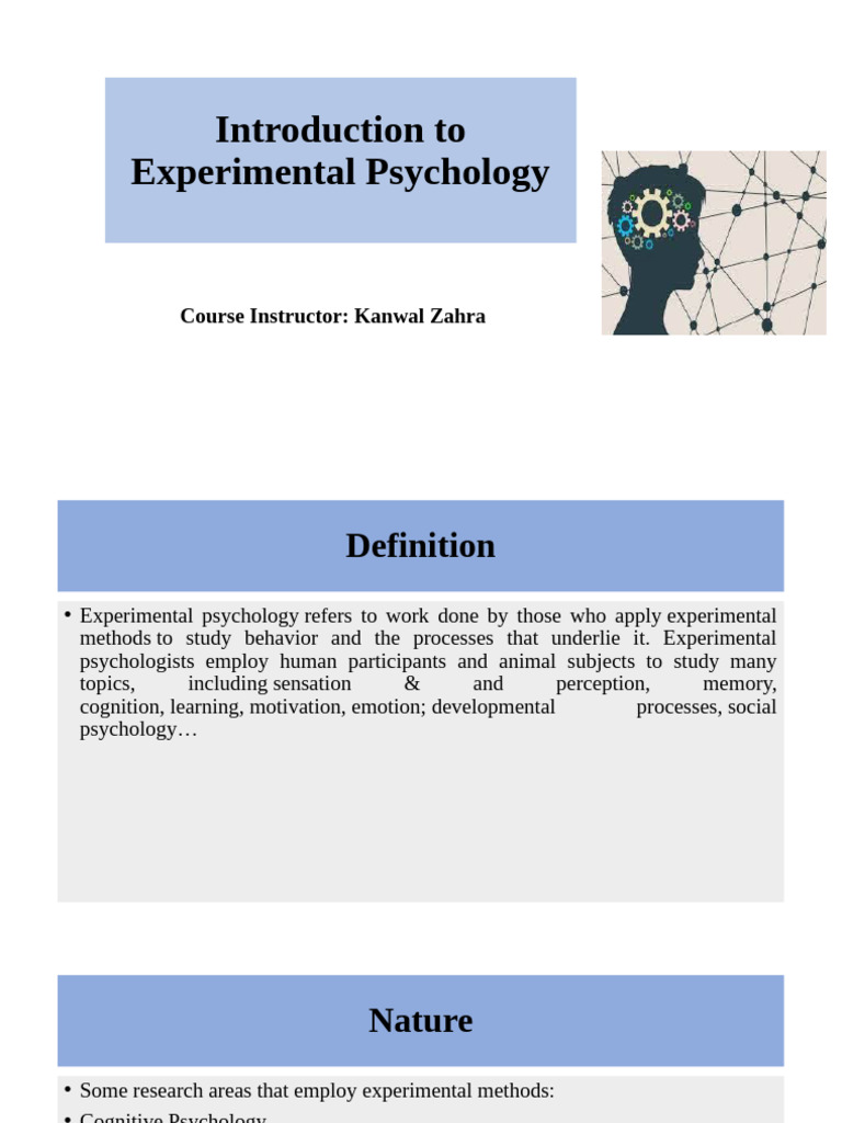 Lecture 1 Introduction To Exp Psy 11092024 020809pm | PDF | Psychology | Experiment