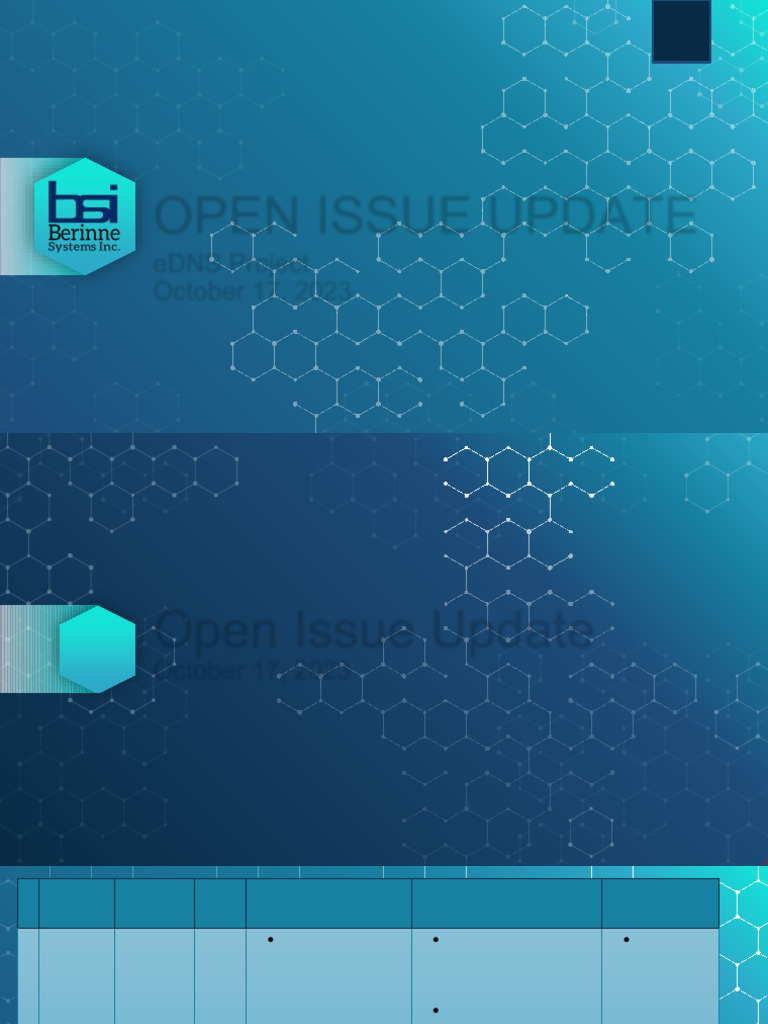 eDNS Project Open Issues Update | PDF | Software | Computing