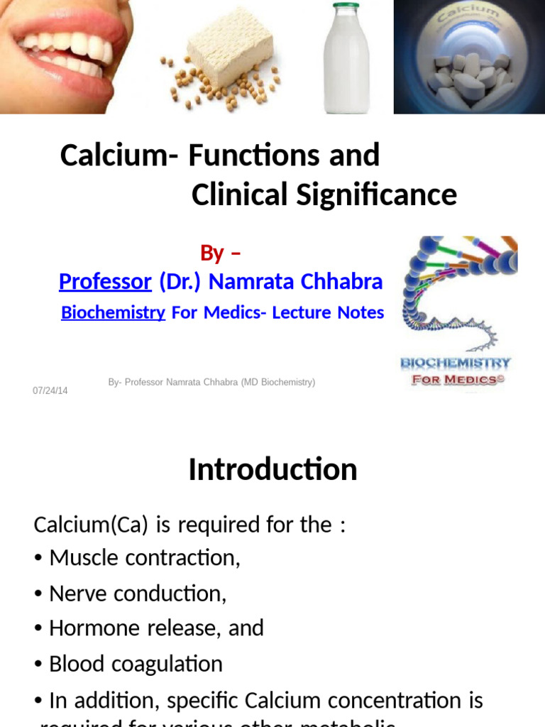 Calcium Functionsandsignificance 140724094015 Phpapp01 | PDF | Small ...