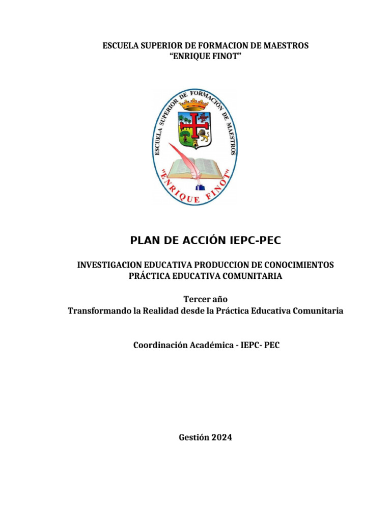 IEPC-PEC Plan-Accion-2024 | PDF | Ciencia y matemáticas