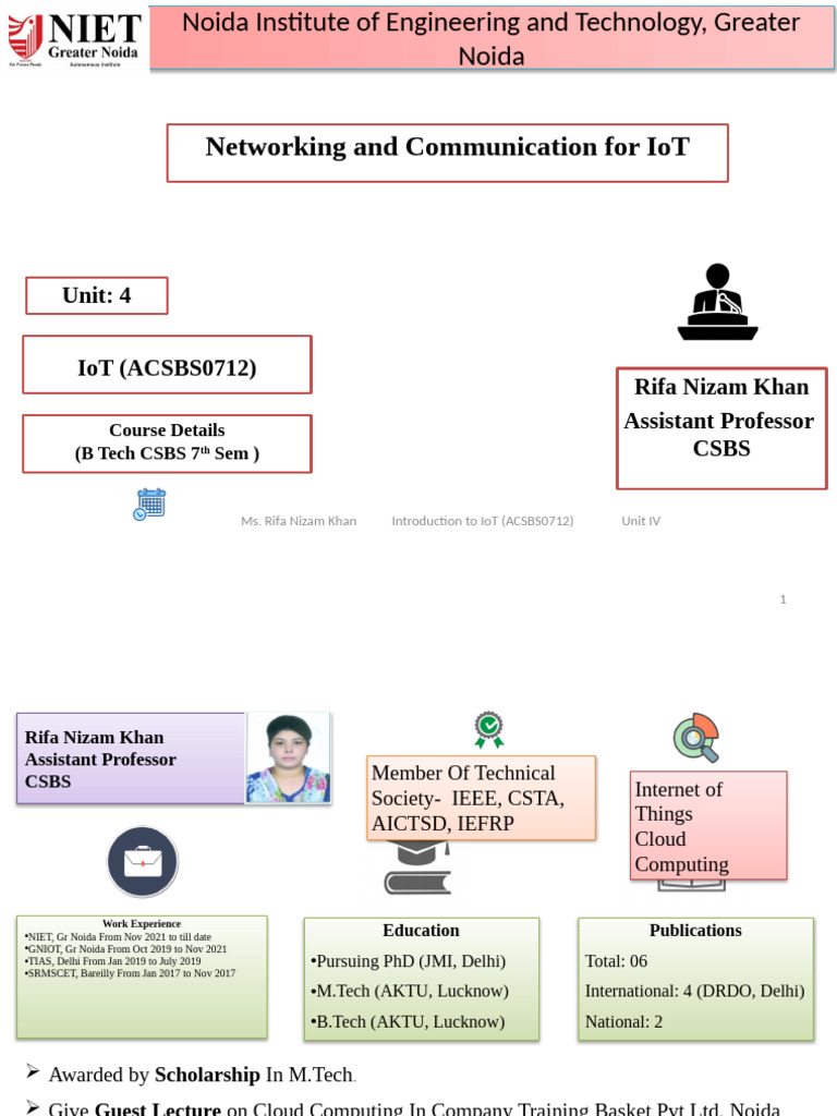 Unit 4 Io T | PDF | Osi Model | Computer Network