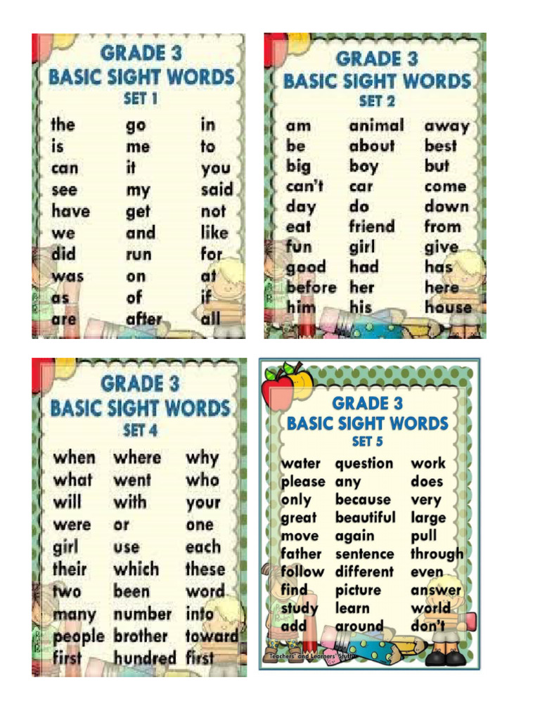 Basic Sight Words | PDF