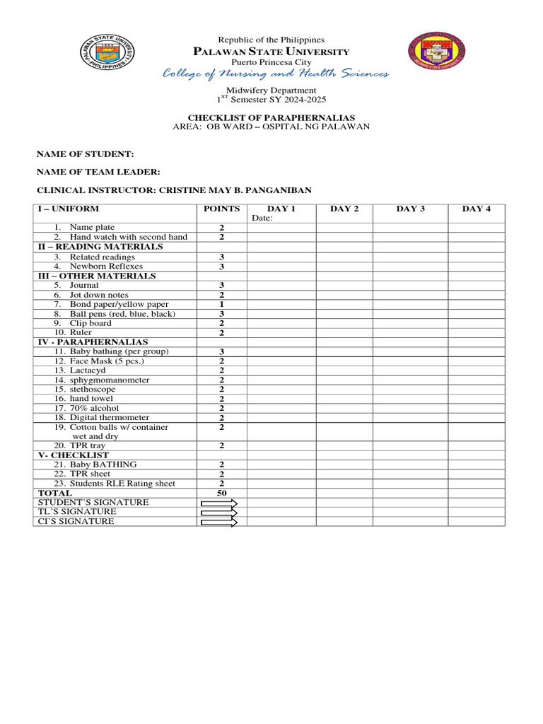 Ob Ward Paraphernalia 2 Files Merged | PDF | Medical Specialties | Nursing
