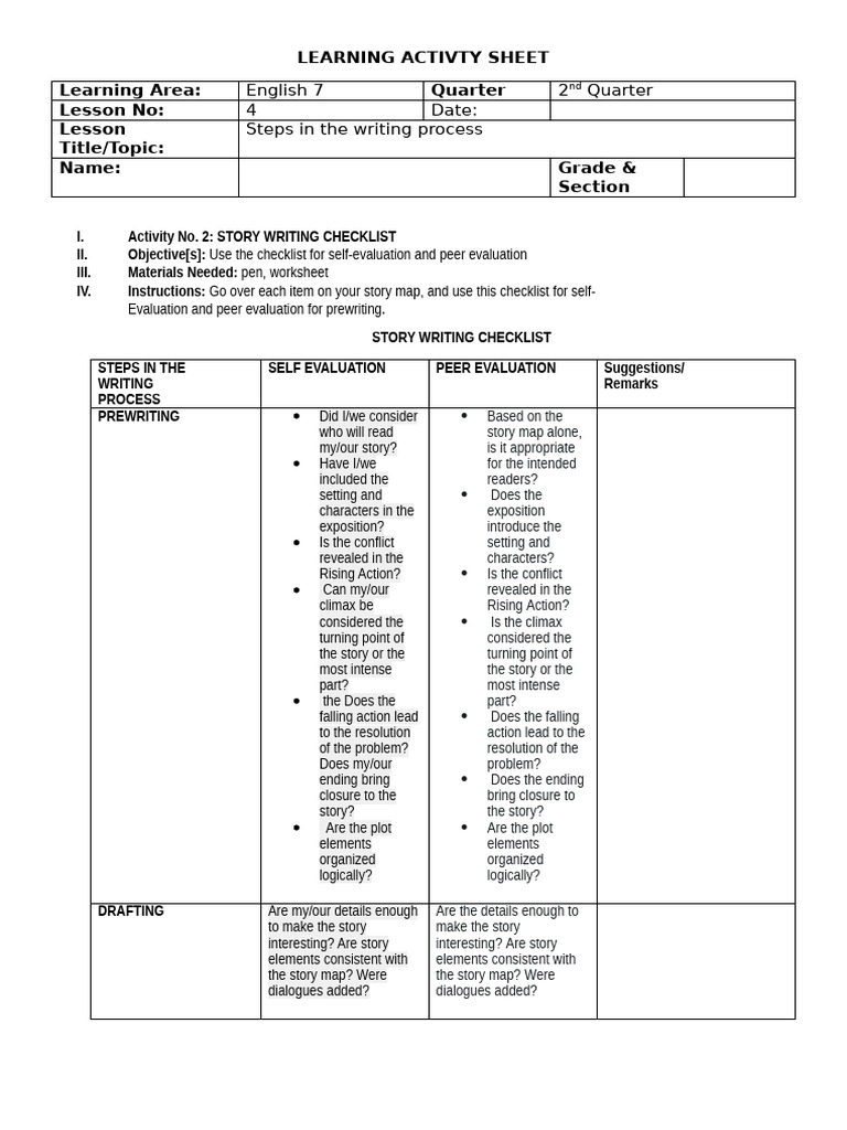 Learning Activty Sheet | PDF