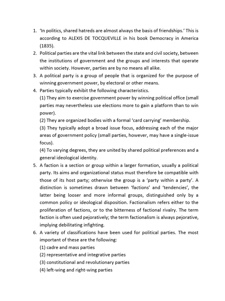 Political Parties Notes | PDF | Political Parties | Primary Election