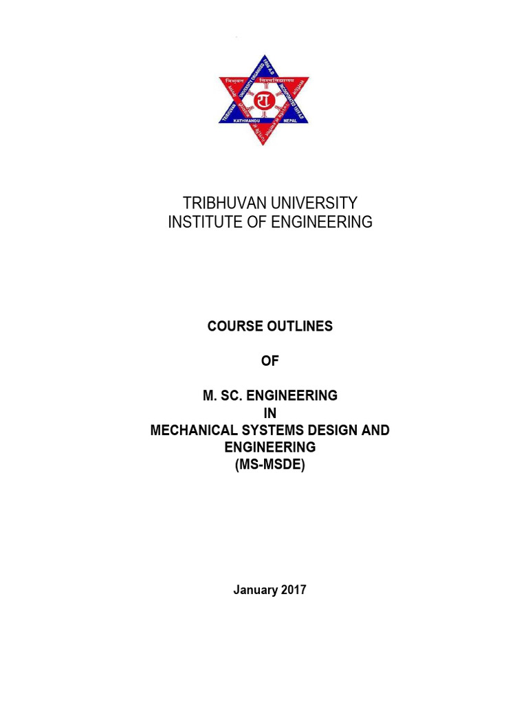 Curriculum of MS MSDE - 2017 | PDF | Thesis | Mechanical Engineering