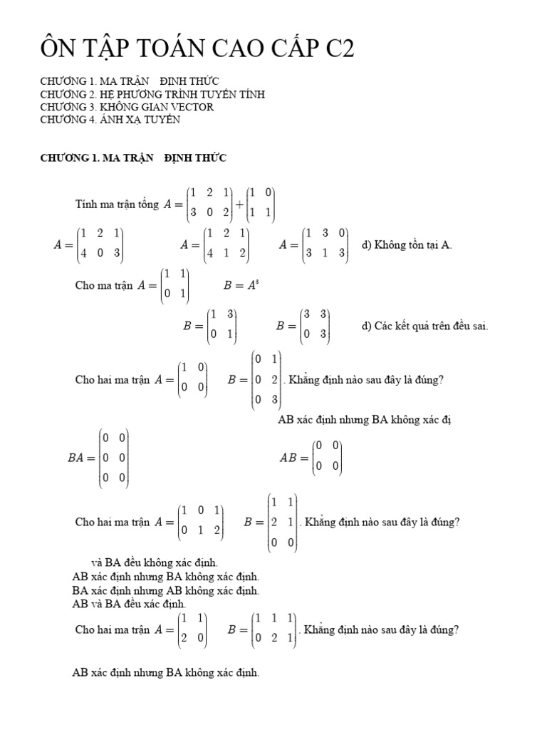 BT Ôn Thi TCC C2 K2 2002-03 | PDF