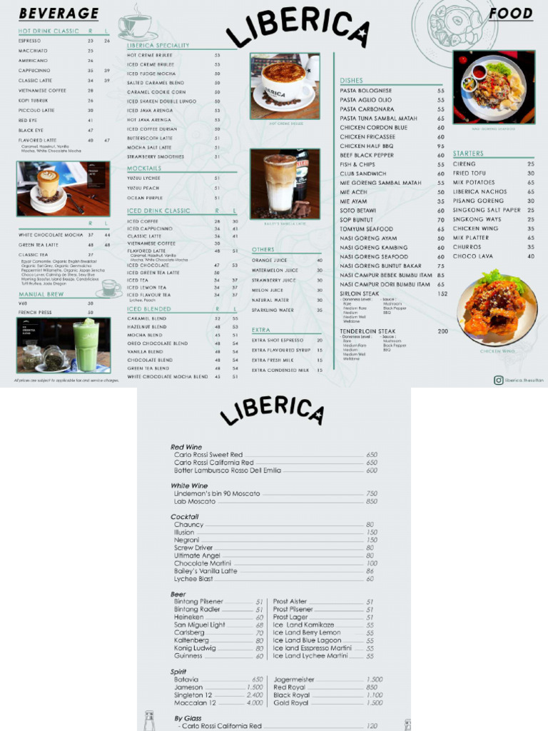 Menu Liberica | PDF