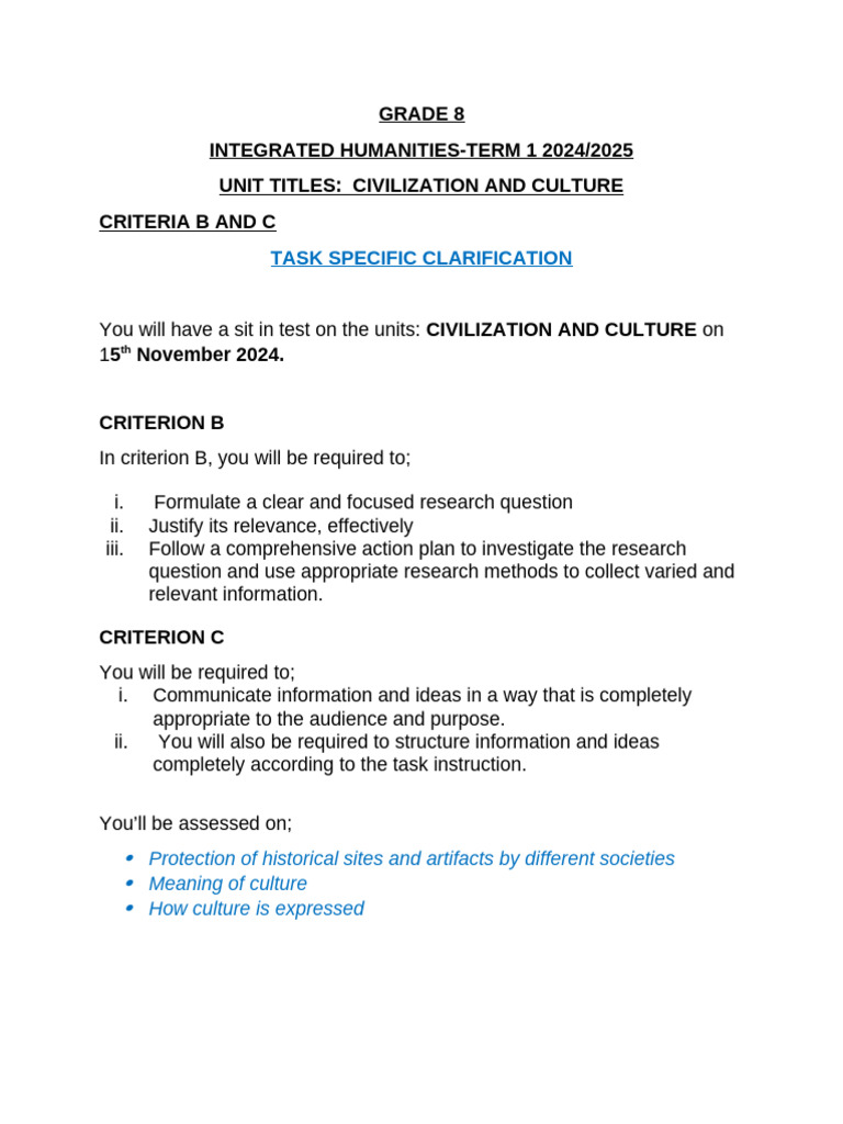 GRADE 8-Task Specific Clarification BC | PDF