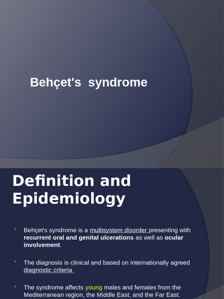 Behcet's Syndrome (Revised 2) | PDF | Clinical Medicine | Diseases And ...
