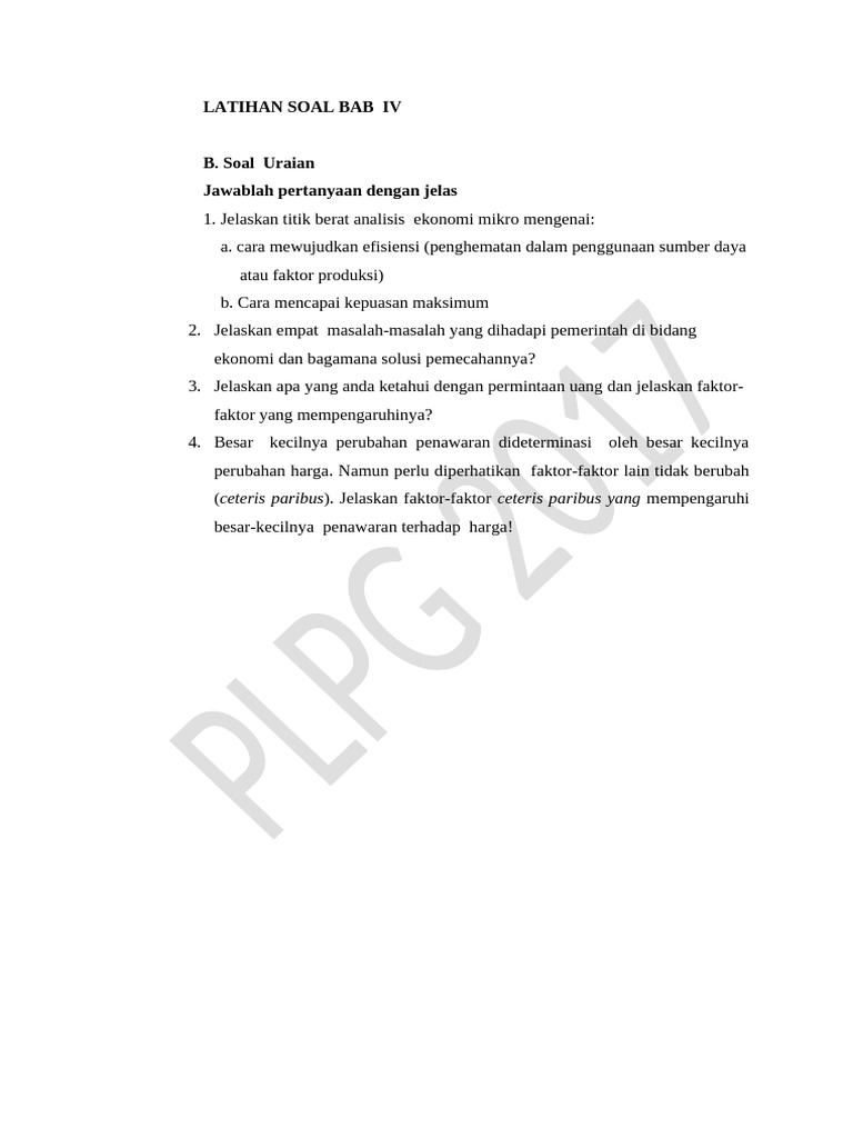 Soal Uraian IPS BAB 4 | PDF | Bisnis | Ilmu Sosial