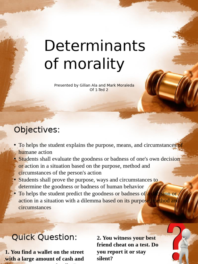 determinants | PDF | Morality | Intention