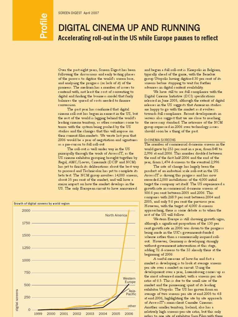 Screen Digest D Cinema Report | PDF | Movie Theater | 3 D Film