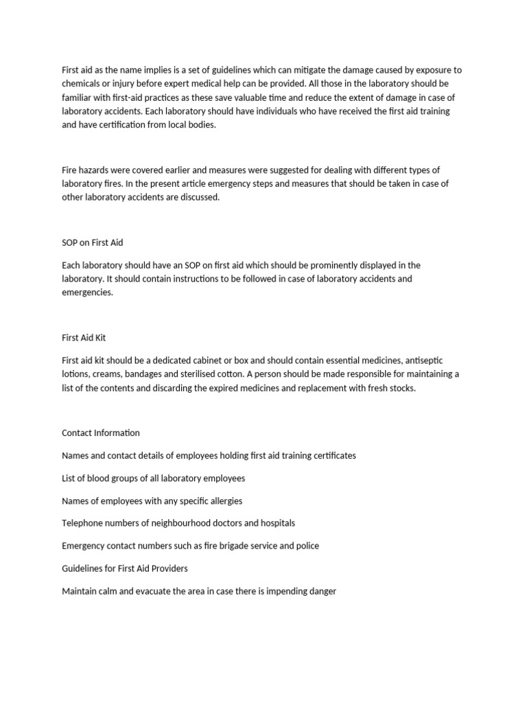First aid as | PDF | First Aid | Laboratories