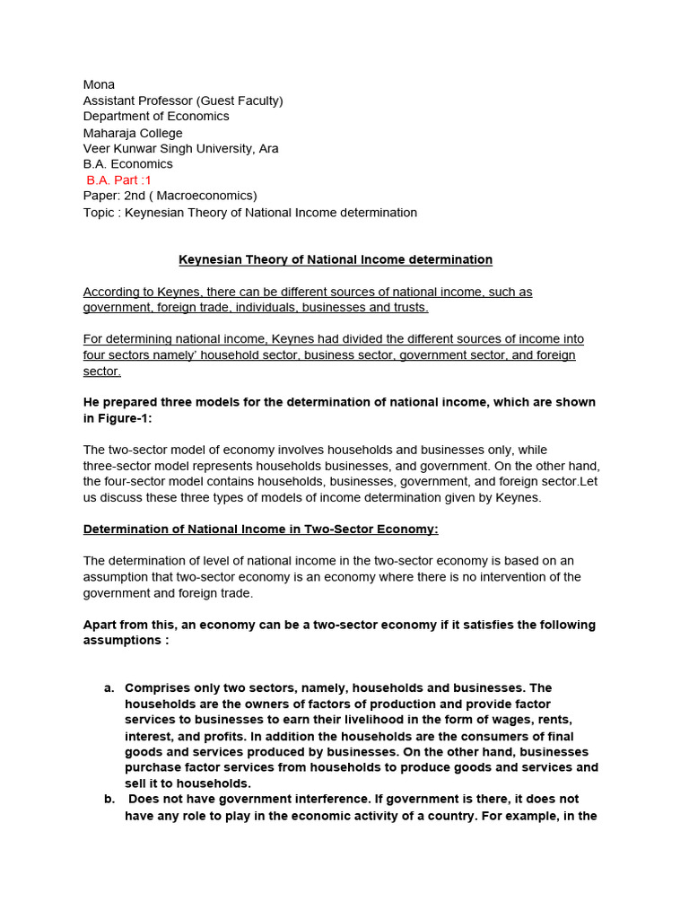 Keynesian National Income Determination | PDF | Consumption (Economics ...