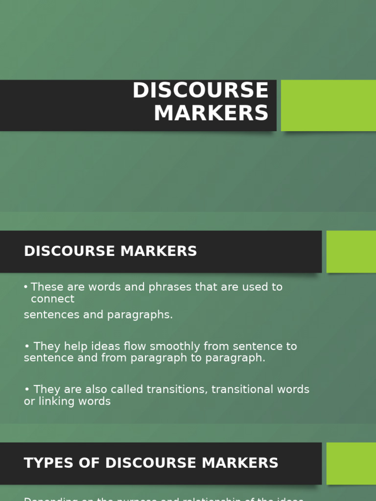 Discourse Markers | PDF | Economies