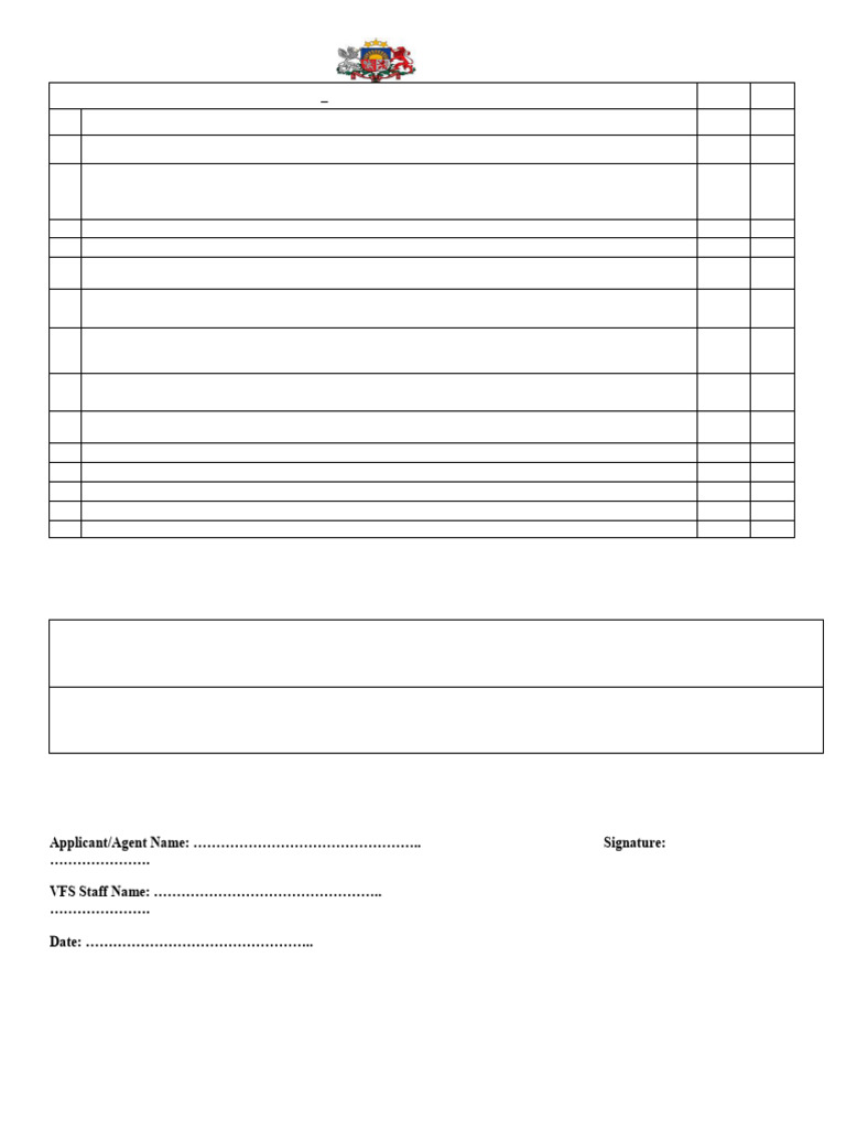 LATVIA - VFS - Document Checklist To Submit at VFS | PDF