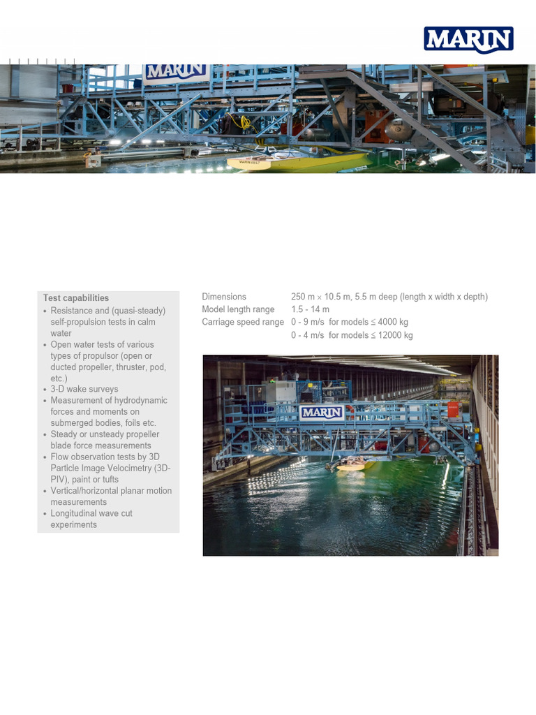 Deep Water Towing Tank Specifications | PDF