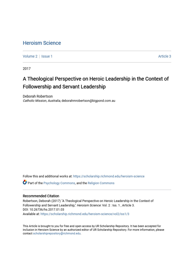 A Theological Perspective On Heroic Leadership | PDF | Transformational ...