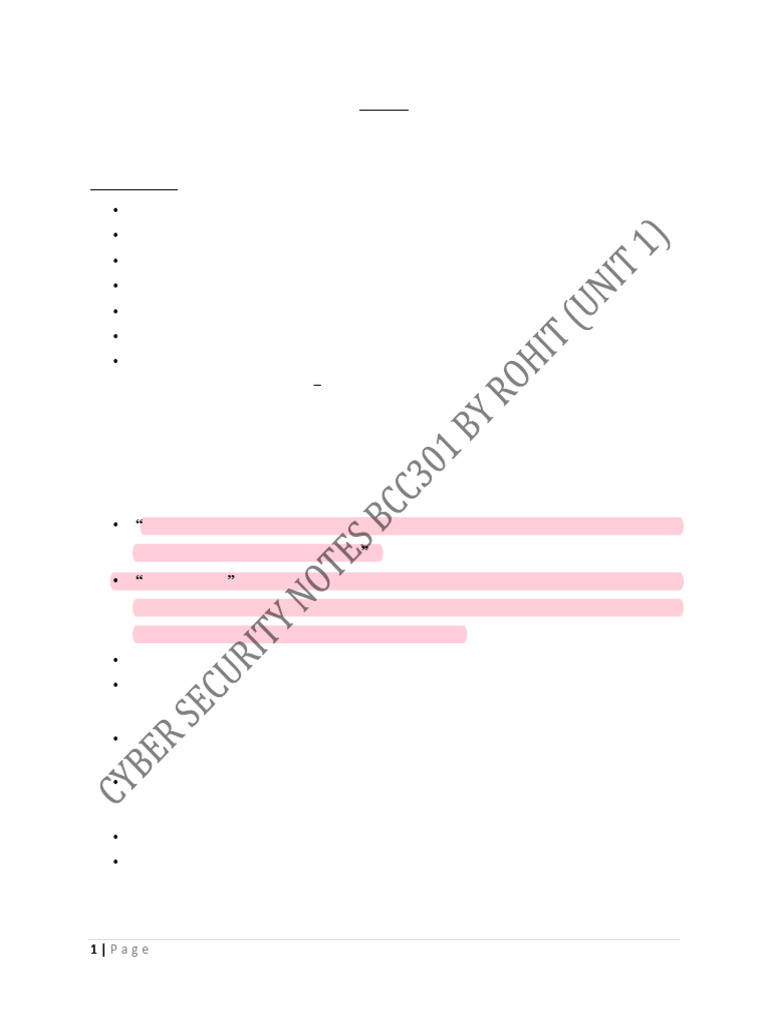 Cyber Security Unit 1 Notes Pdf Spamming Cybercrime