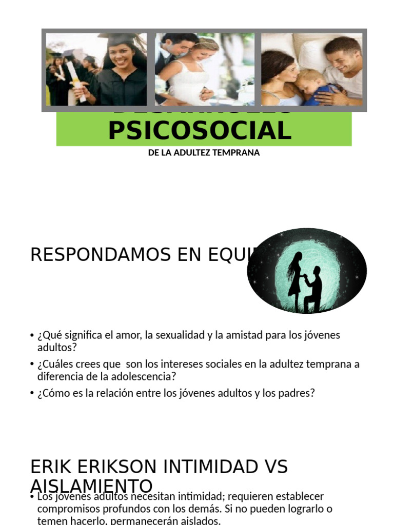 Desarrollo Psicosocial Del Adulto Joven | PDF | Adultos | Psicología Social