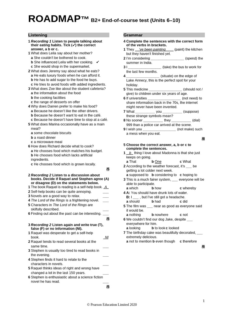 End of Course Test (Word) | PDF | Voting | Political Parties