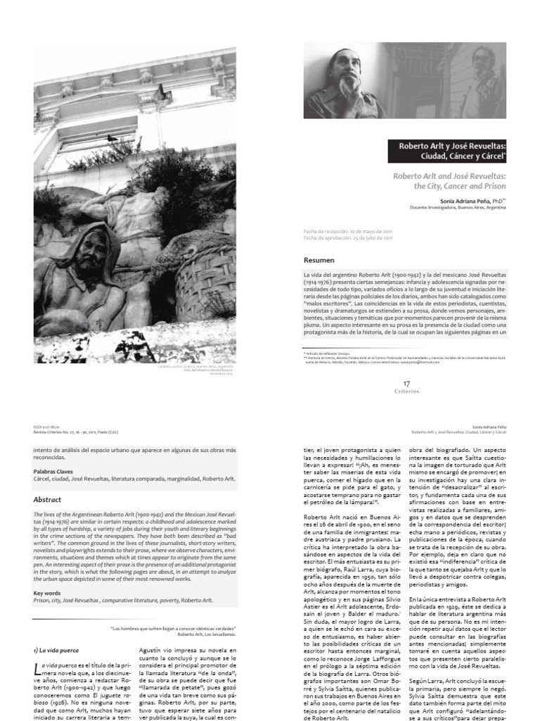Arlt y Revueltas: Ciudad y Literatura | PDF | México