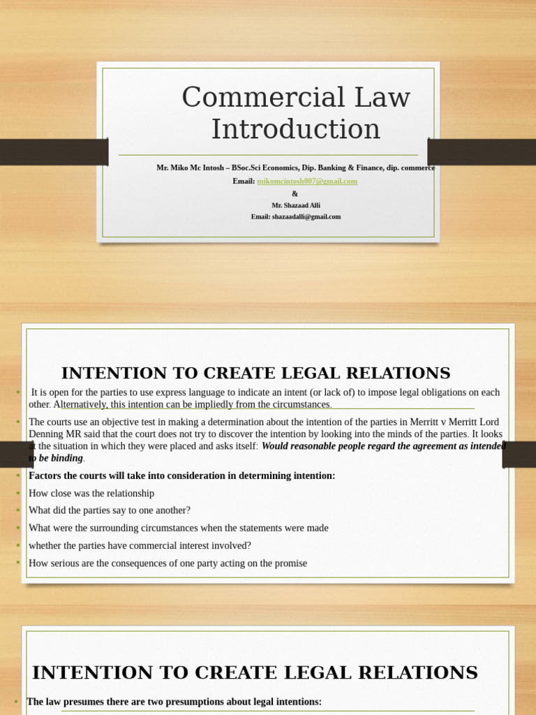 Legal Intent in Commercial Agreements | PDF | Private Law | Justice