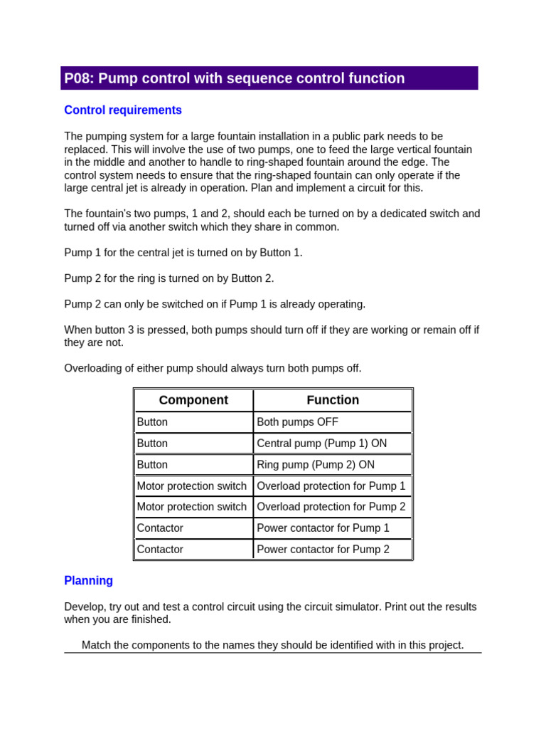 P08 Pump Control With Sequence Control Function | PDF | Power Supply | Pump