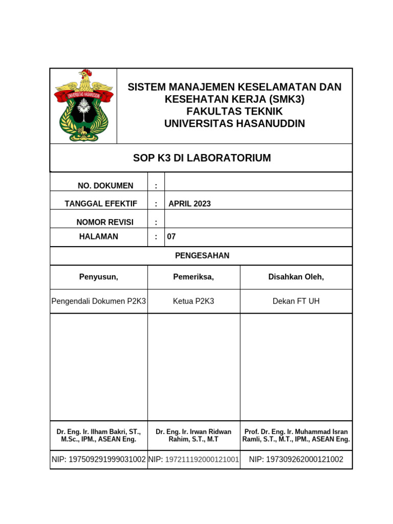 8 Sop K3 Di Laboratorium | PDF