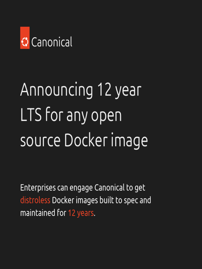 Canonical - 12 Year LTS For Open Source Docker Images | PDF | Computers