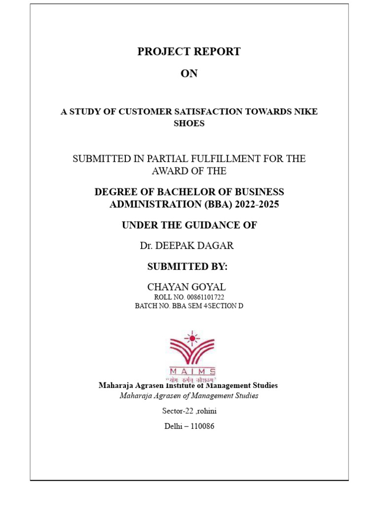 Bhavik Jindal Minor Project | PDF | Business | Home & Garden