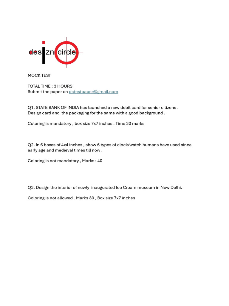 MOCK TEST Design | PDF | Games & Activities | Home & Garden