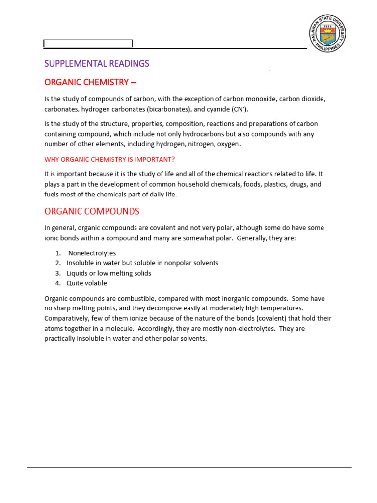 module 1- org chem | PDF | Chemical Compounds | Chemical Polarity