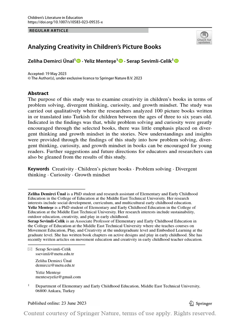 Creativity in Kids' Picture Books | PDF | Creativity | Curiosity