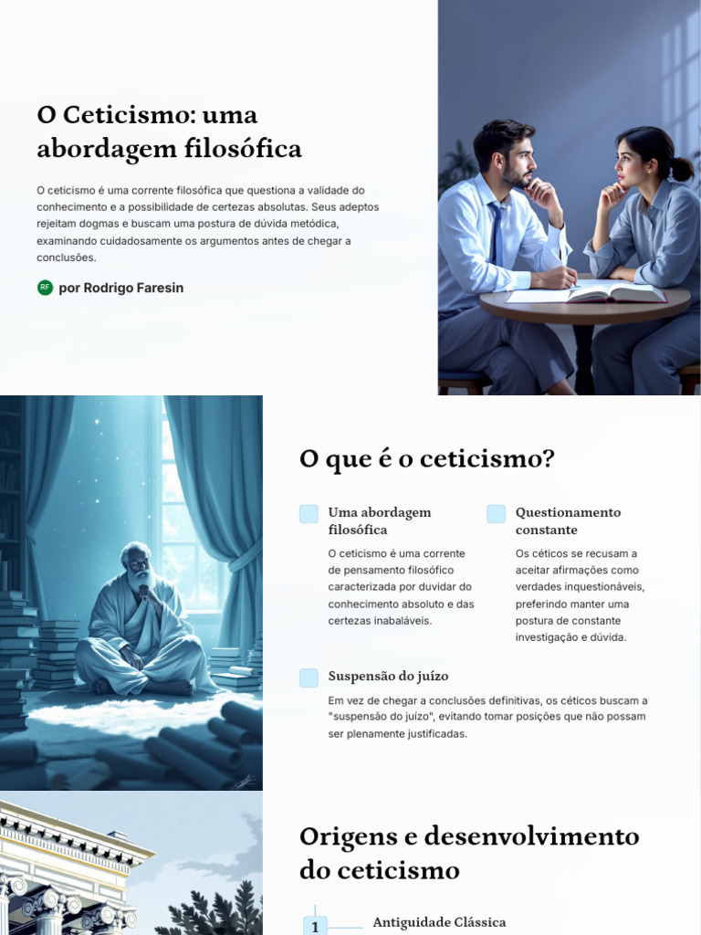 O-Ceticismo-uma-abordagem-filosofica - Professor Rodrigo Faresin | PDF | Ceticismo | Conhecimento