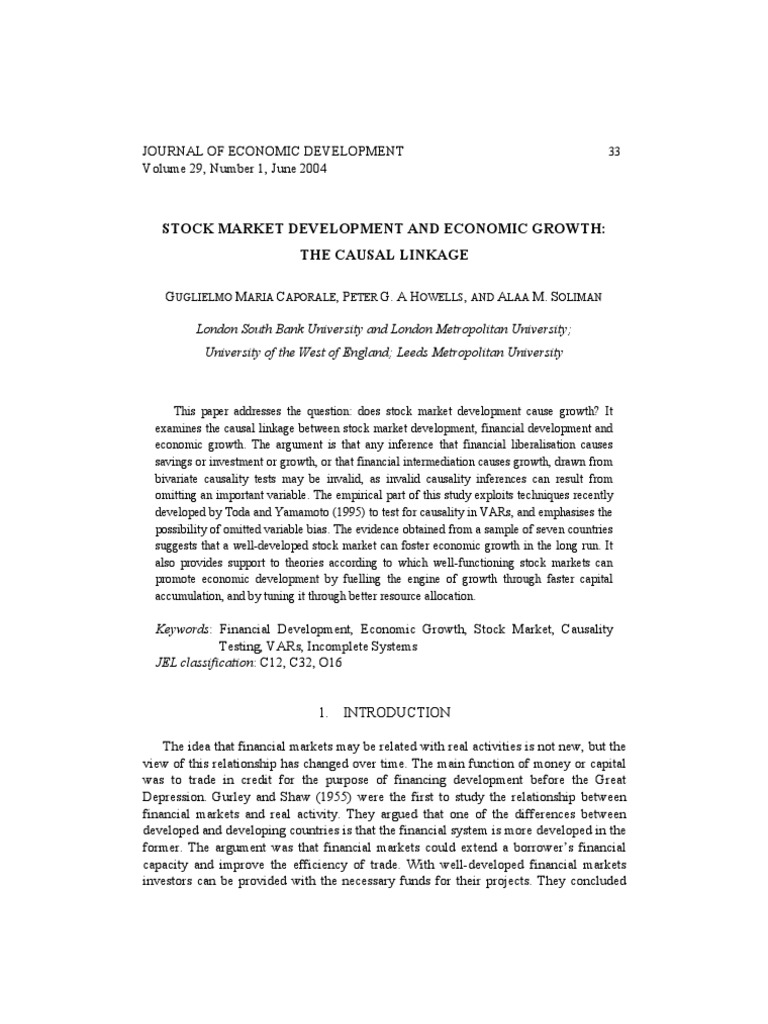 Stock Market Development and Economic Growth | PDF | Vector ...