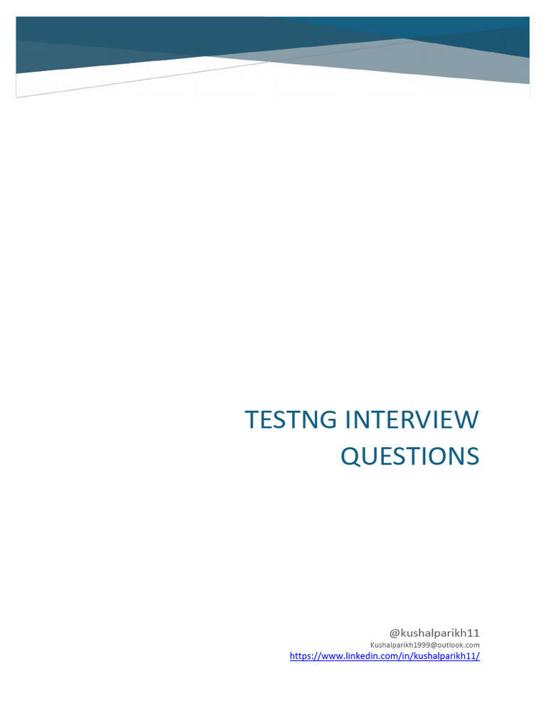 Testng Interview Questions 1714161053 Pdf Method Computer Programming Software Testing
