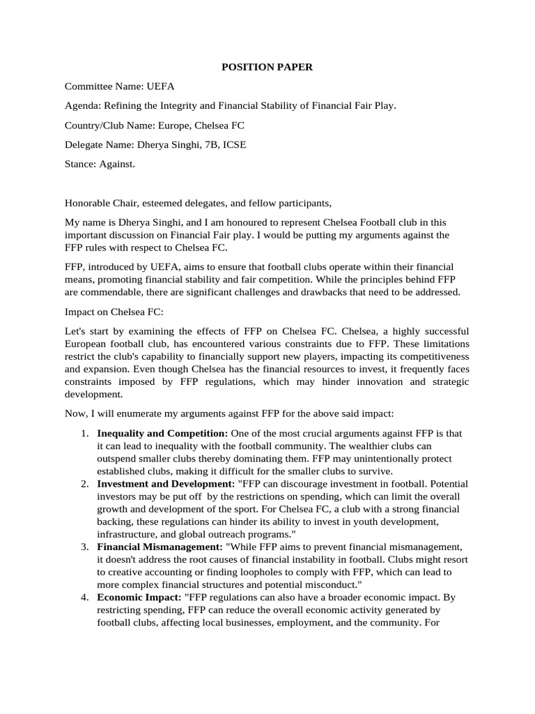 Position Paper | PDF | Economies