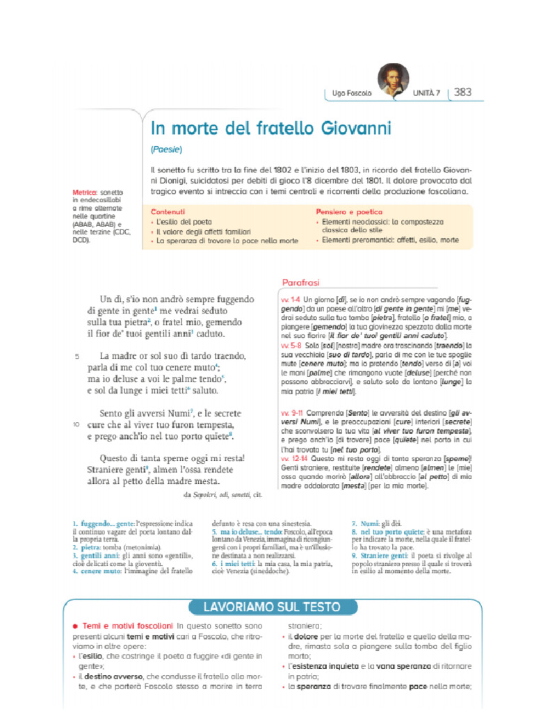 Ugo Foscolo La Morte Di Giovanni 2 | PDF