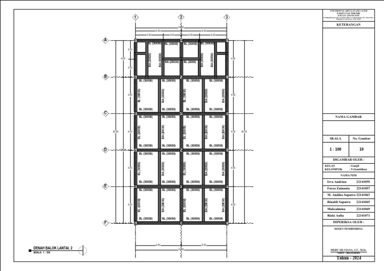 10.denah Balok LT 2 | PDF