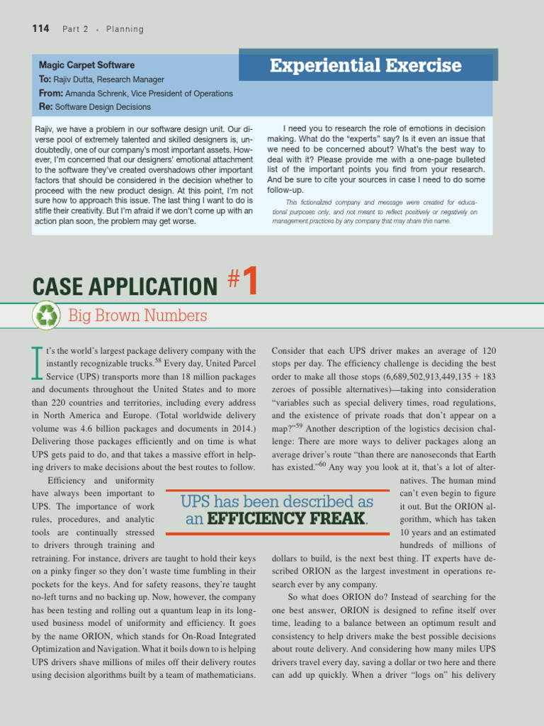 Case Study Chapter 3 - P 115 Big Brown Numbers | PDF | United Parcel Service