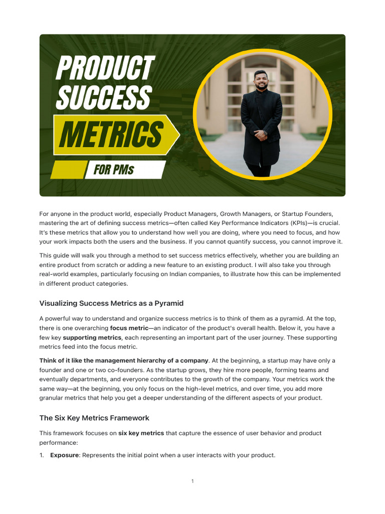 Defining Success Metrics for Products | PDF | Performance Indicator ...