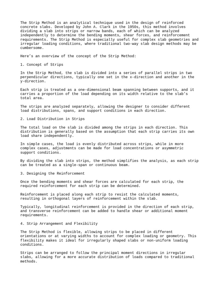 Strip method concept | PDF | Bending | Beam (Structure)